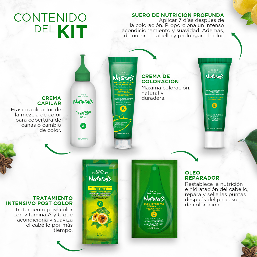 Kit Tinte para Cabello Naturals 60/600 Rubio Oscuro - kamill
